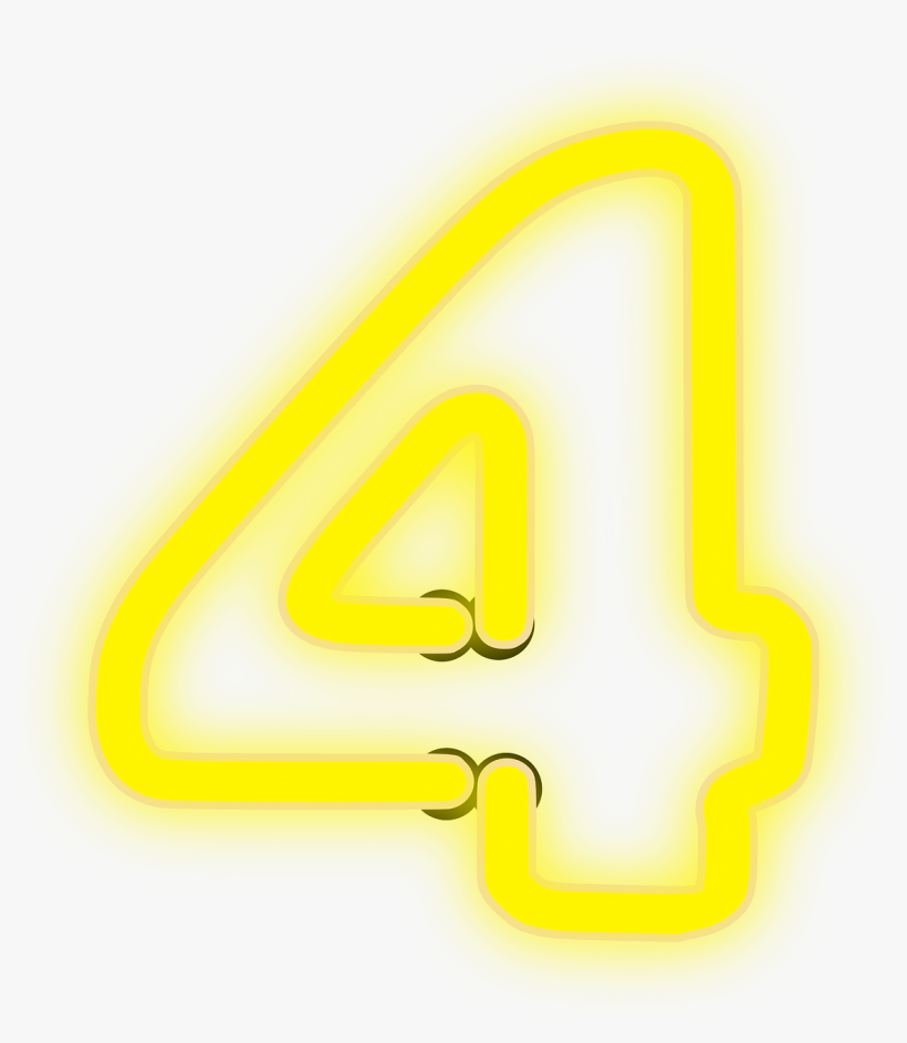 Neon, 4, Lights, Number, Yellow, Electric - Number 4 Neon Lights ...