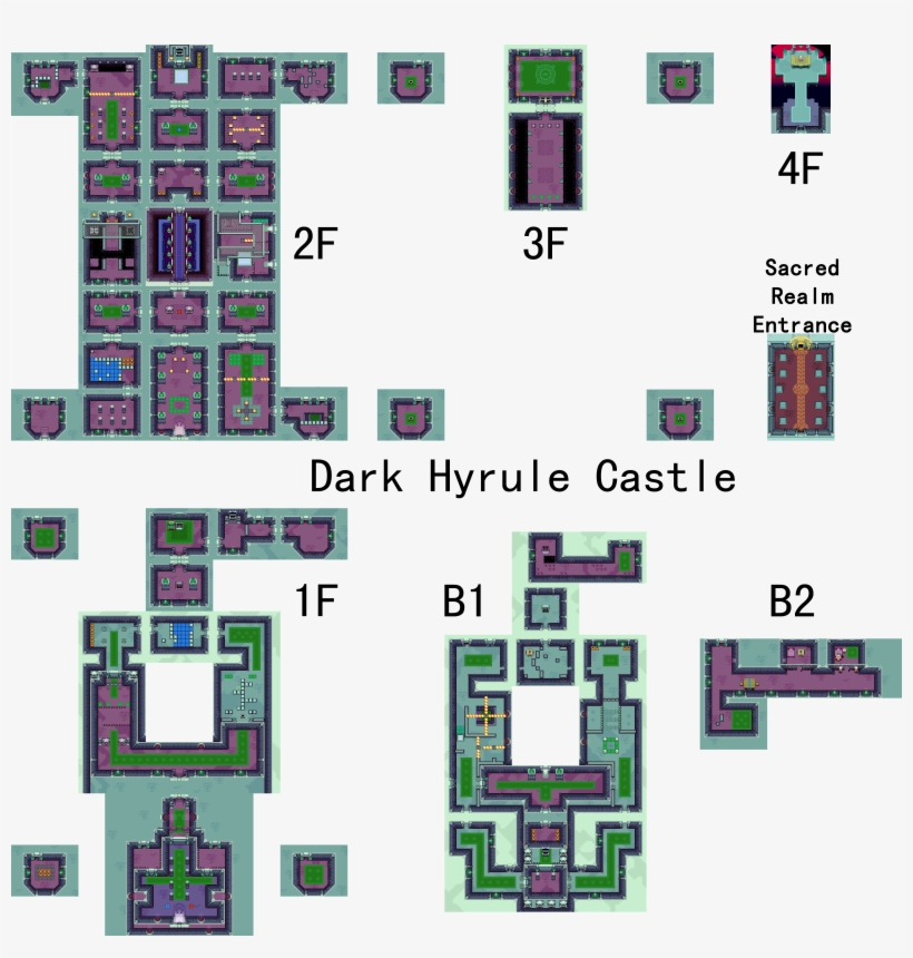 Download Transparent Legend Of Zelda, The - Dark Hyrule Castle Map - PNGkit