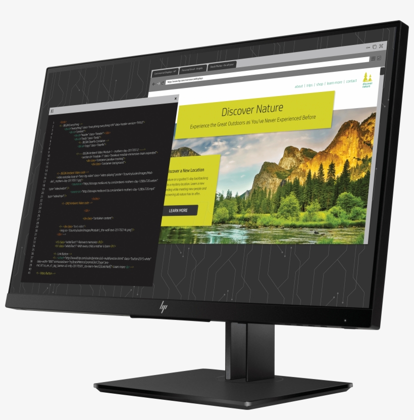60cm Monitor, 1080p, With Pivot, Eec A Hewlett Packard - 2999x2894 PNG ...