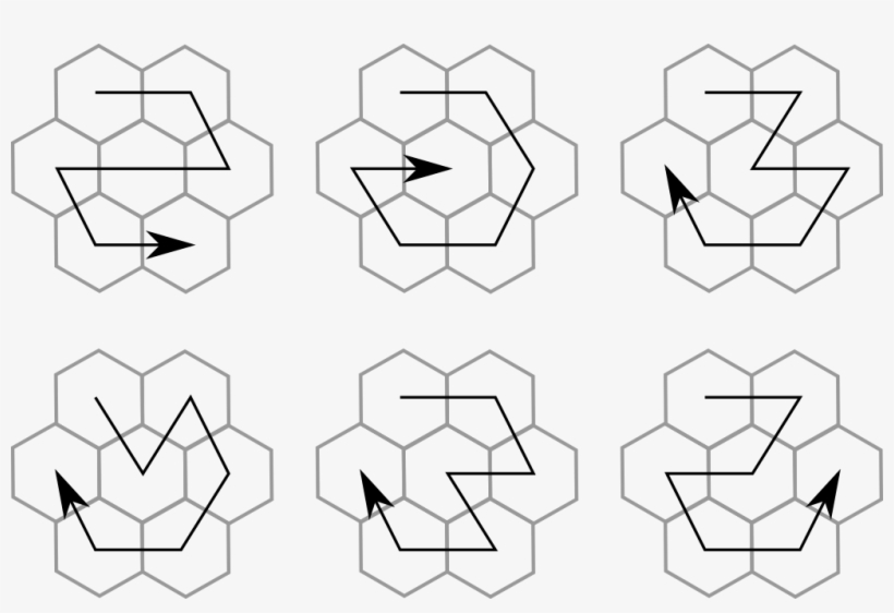 Paths Through The Hexagonal Grid - 1021x650 PNG Download - PNGkit