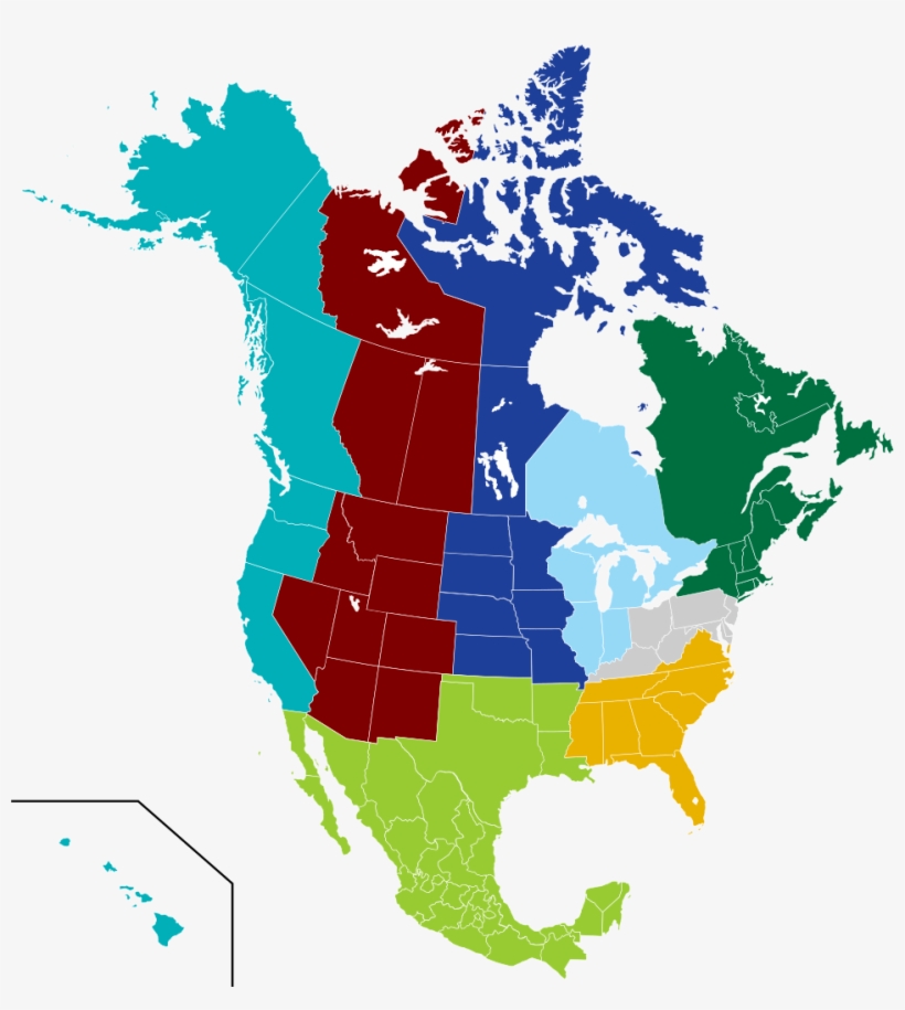 Nacurh North American Regions - 958x1023 PNG Download - PNGkit