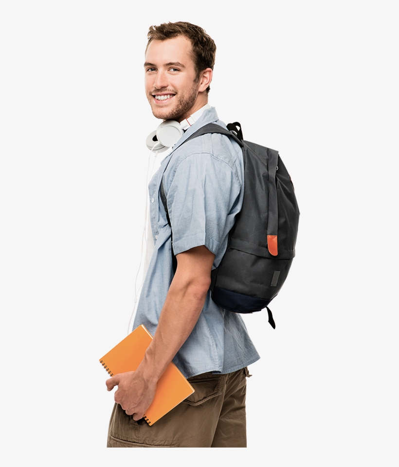 Guy With Bookbag - Guy With Book Bag - 601x900 PNG Download - PNGkit
