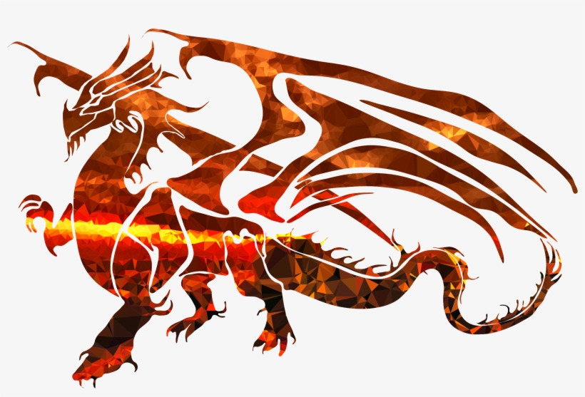 Magma Icons Png Free - Silhouette Of A Dragon - 2335x1474 PNG Download ...