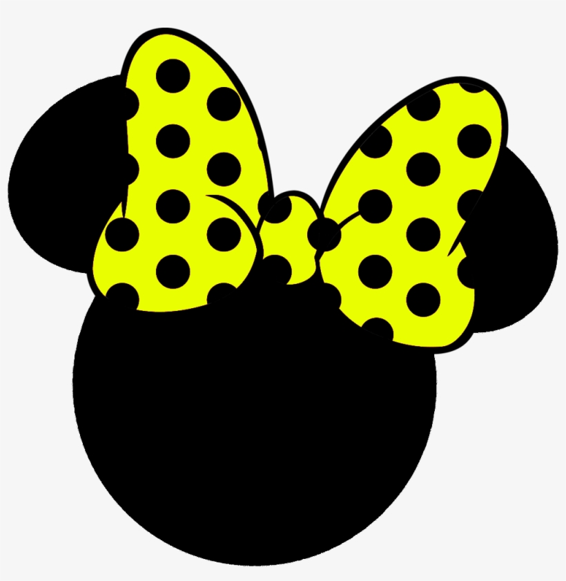 Minnie Head With Yellow Bow - Minnie Mouse Png Black And White ...