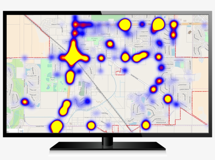 Police Heat Map - 1000x688 PNG Download - PNGkit