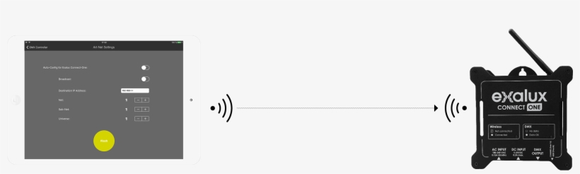 Dmx Connect Can Be Used With The Exalux Connect-one - 2267x533 PNG ...
