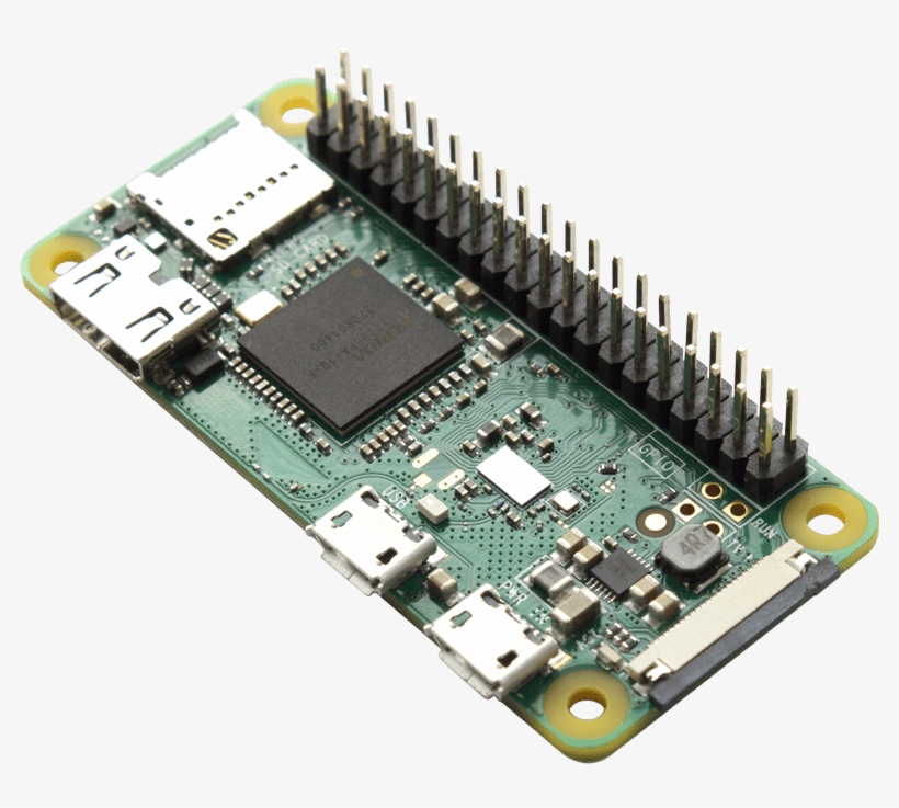 Raspberry Pi Zero W With Soldered Header - 1000x1000 PNG Download - PNGkit