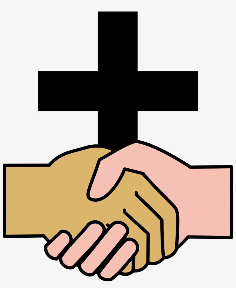 Preview Clipart - Shaking Hands With A Cross - 655x768 PNG Download ...