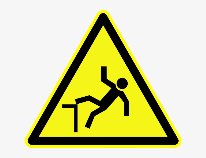 Falling Man Sign - Trip Hazard Warning Sign - 624x548 PNG Download - PNGkit