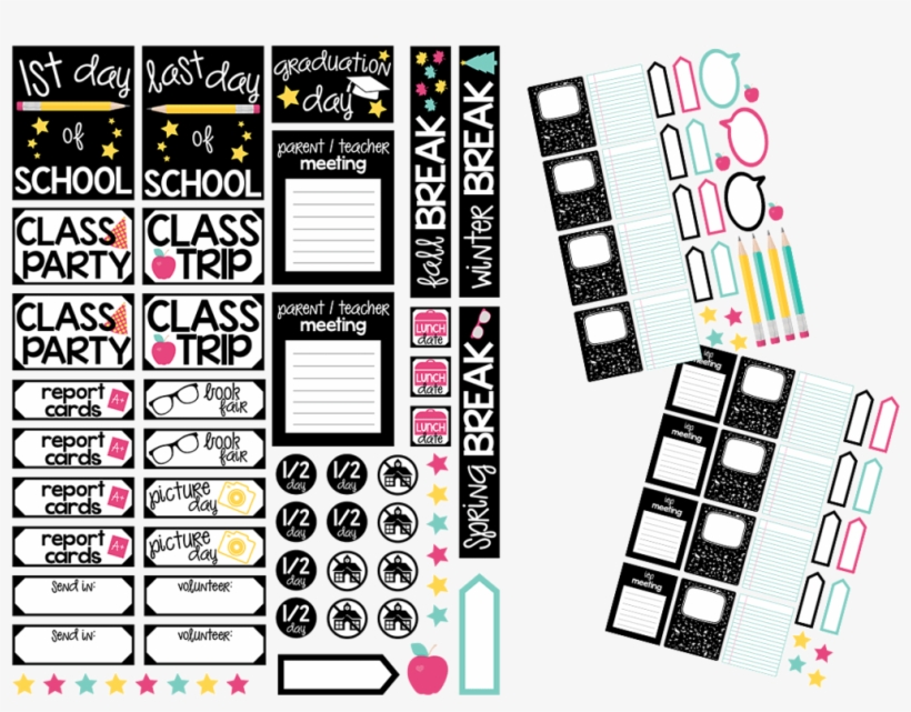 School Planner Sticker Pack - 1024x759 PNG Download - PNGkit
