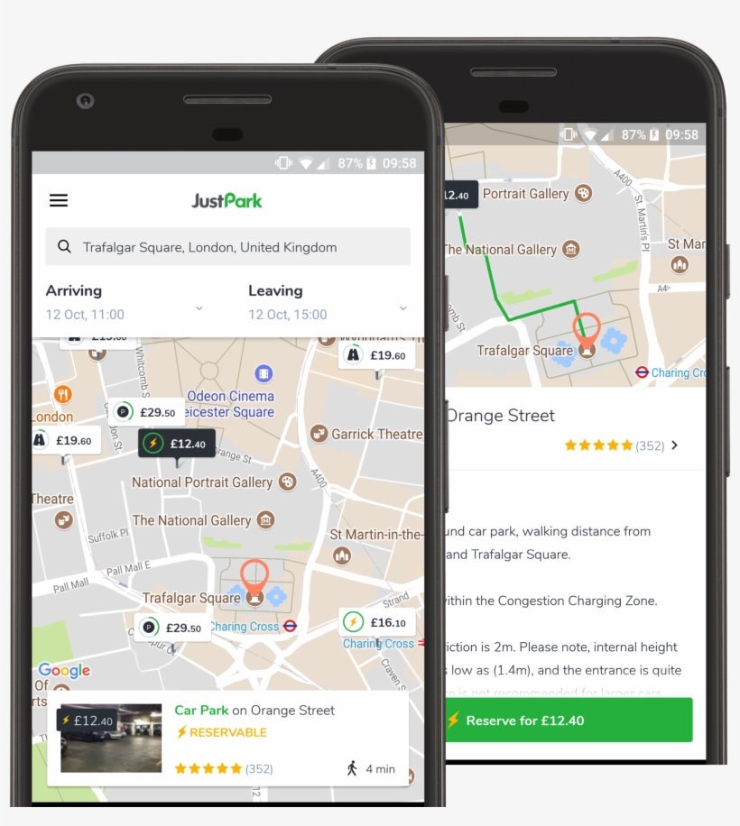 Justpark Android App - 1864x2001 PNG Download - PNGkit