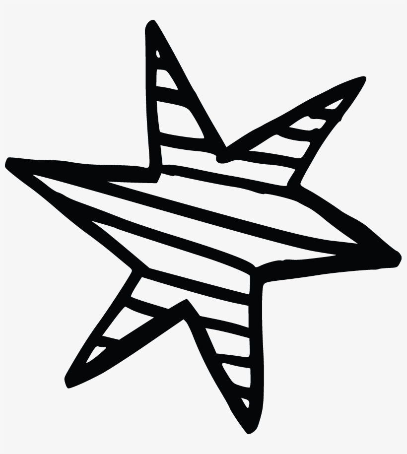 Black Line Star - Line Art - 799x835 PNG Download - PNGkit