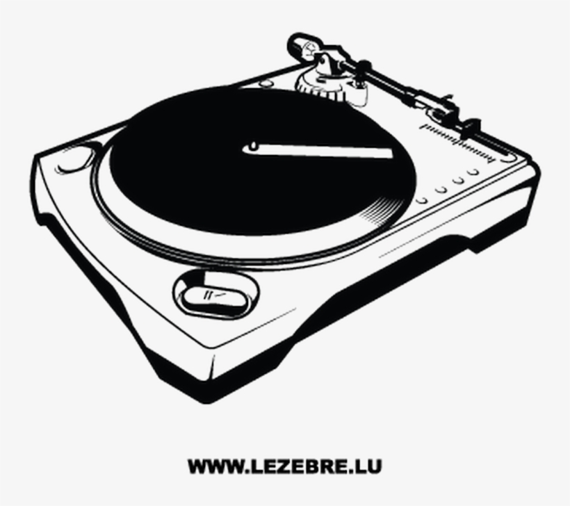 Sticker Deco Platine Vinyles Dj - Turntable Vector - 800x800 PNG ...
