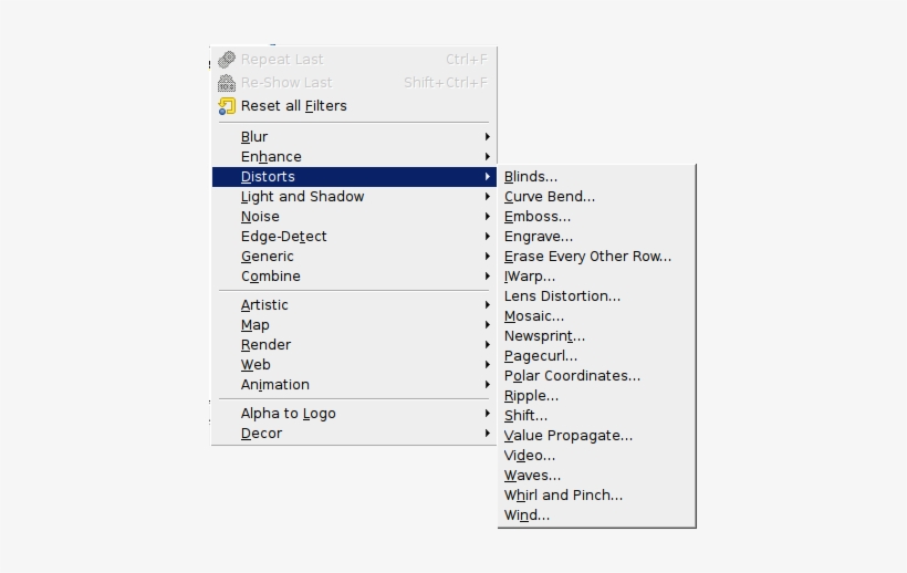 Gimp Filter Menu - 441x438 PNG Download - PNGkit