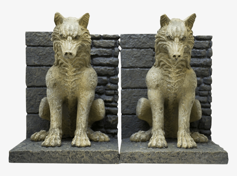 Direwolves-bookends - Direwolf Bookends - 762x530 PNG Download - PNGkit