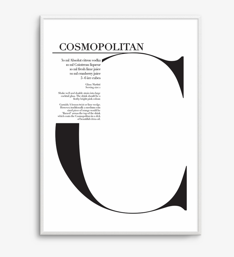 Cosmopolitan Recipe Wall Art Print Or Poster - Circle - 812x1023 PNG ...