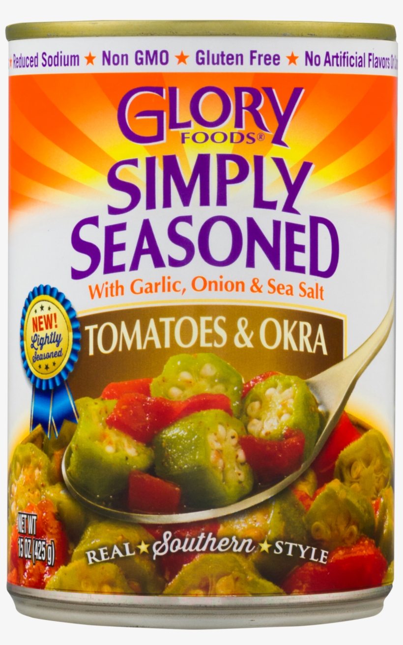 Glory Foods Simply Seasoned Tomatoes & Okra, 15 Oz - 1800x1800 PNG ...