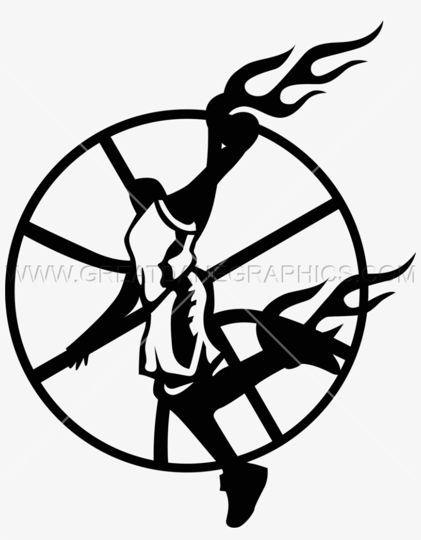 Basketball Fire Dunk - Dunking Basketball On Fire - 825x1019 PNG ...