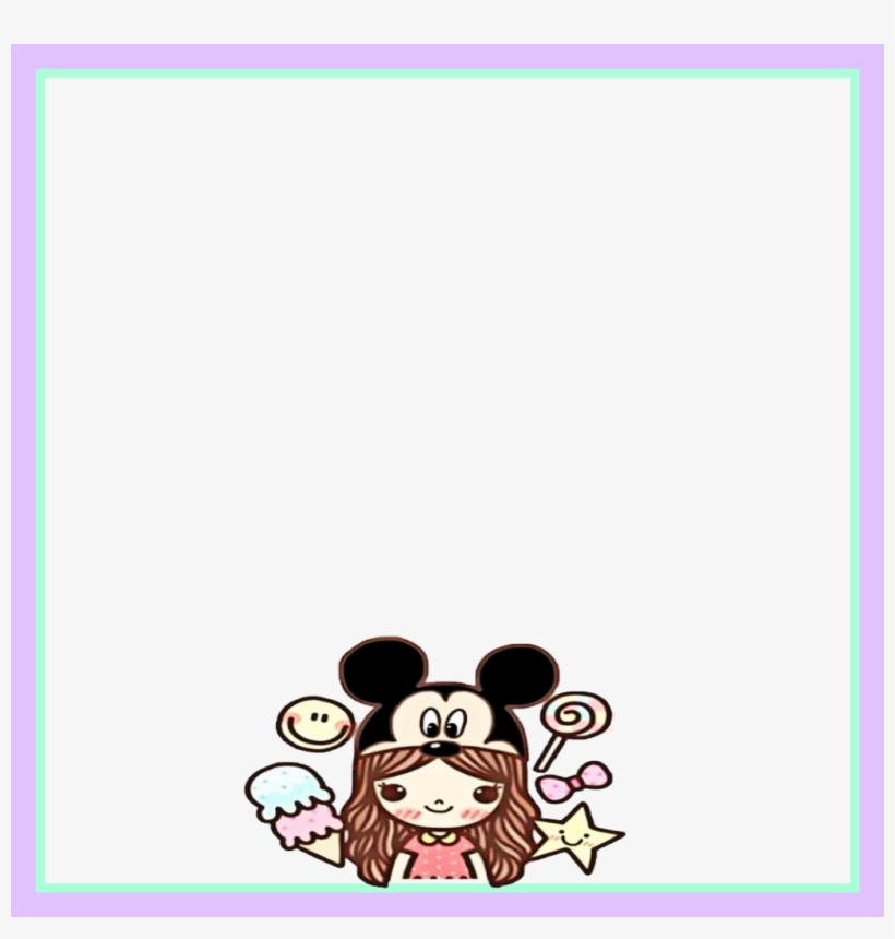 Mq Pastel Kawaii Frame Frames Border Borders - Cartoon - 1024x1024 PNG ...