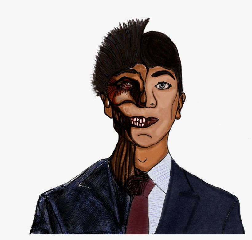Two Face Zombie - Illustration - 1600x1200 PNG Download - PNGkit