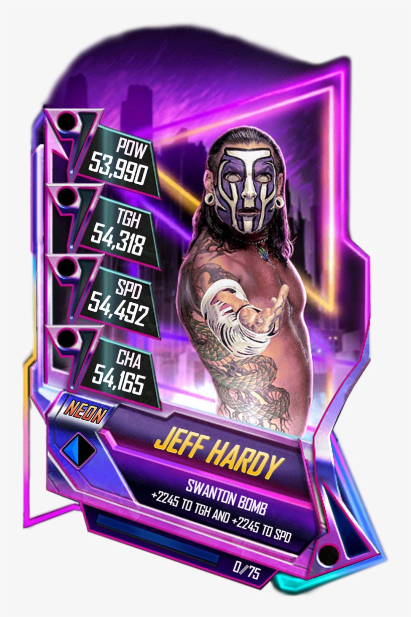 Download Transparent Jeffhardy S5 23 Neon - Wwe Supercard Neon Cards ...