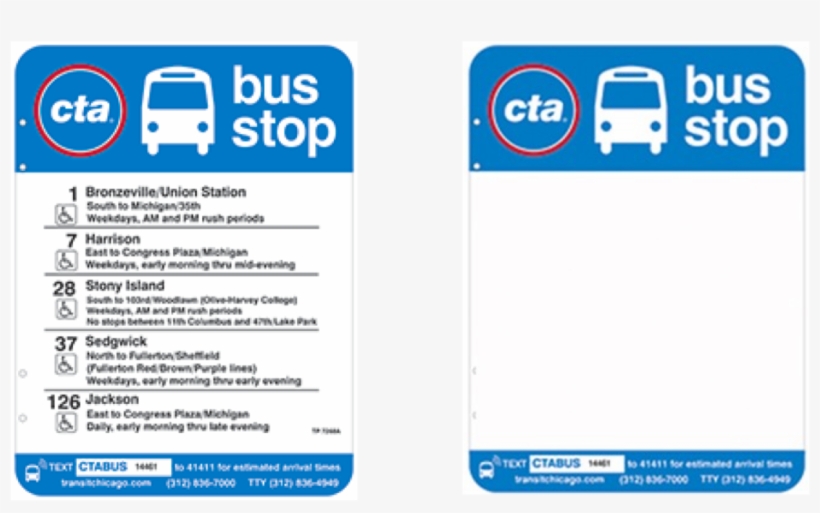 Cta Bus Sign Variant Vs Stripped Reference Image (right) - Bus Stop ...