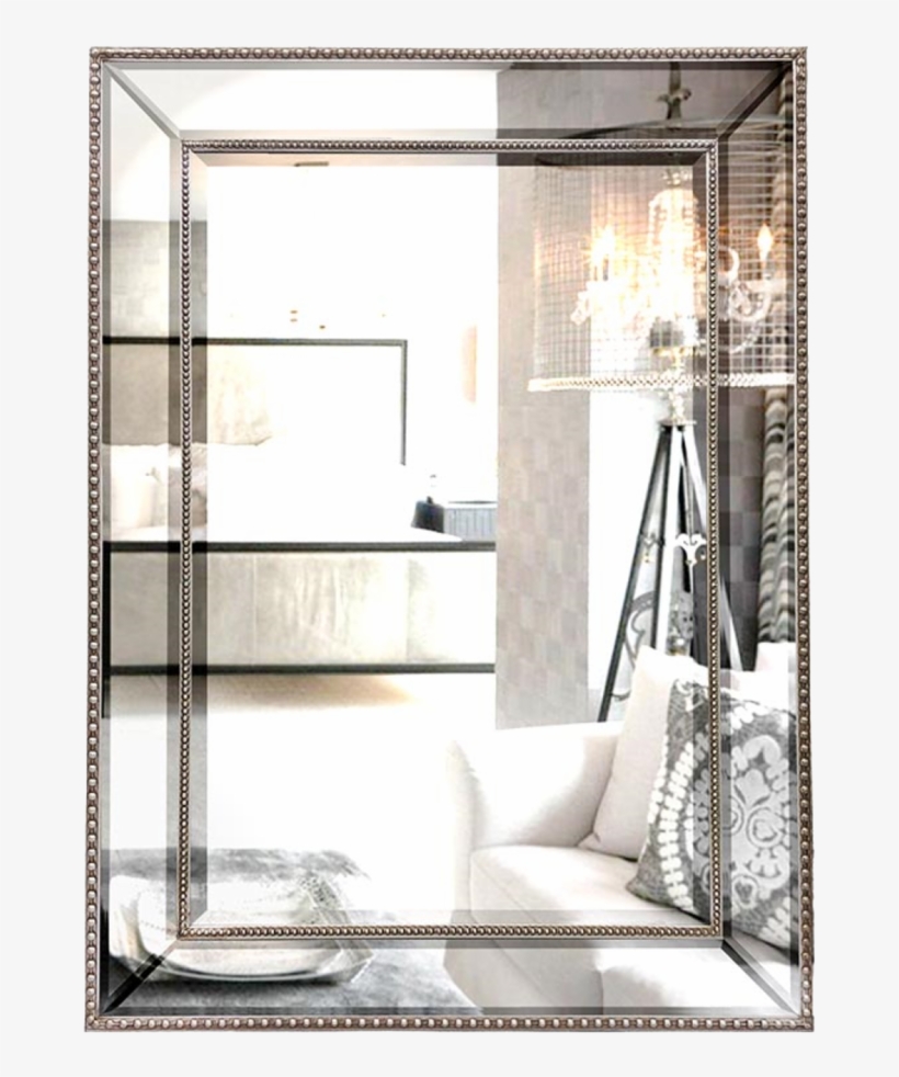 Silver Beaded Wall Mirror - 1024x1024 PNG Download - PNGkit