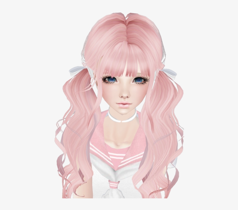 Pink Hair Imvu - 500x688 PNG Download - PNGkit