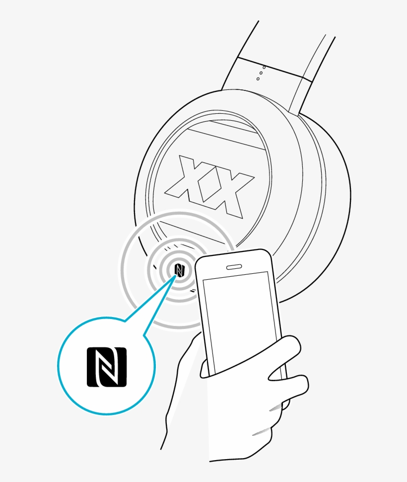 Touch The Nfc Antenna Location Of The Bluetooth Device - Line Art ...