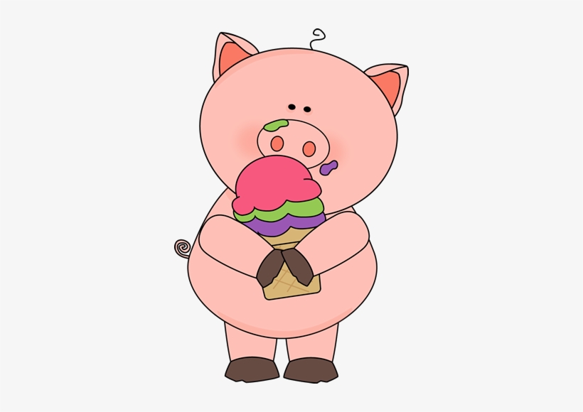 Cute Cartoon Pig Eating - 330x500 PNG Download - PNGkit