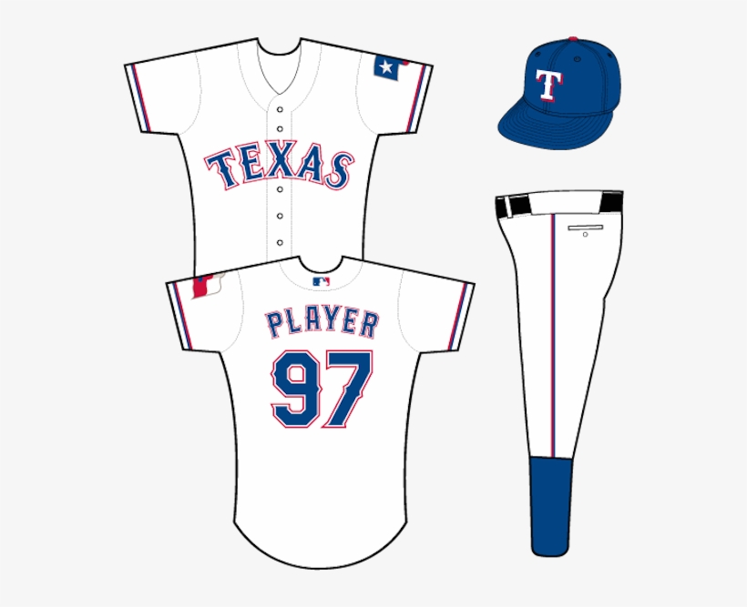 Texas Rangers Home Uniform - 550x587 PNG Download - PNGkit