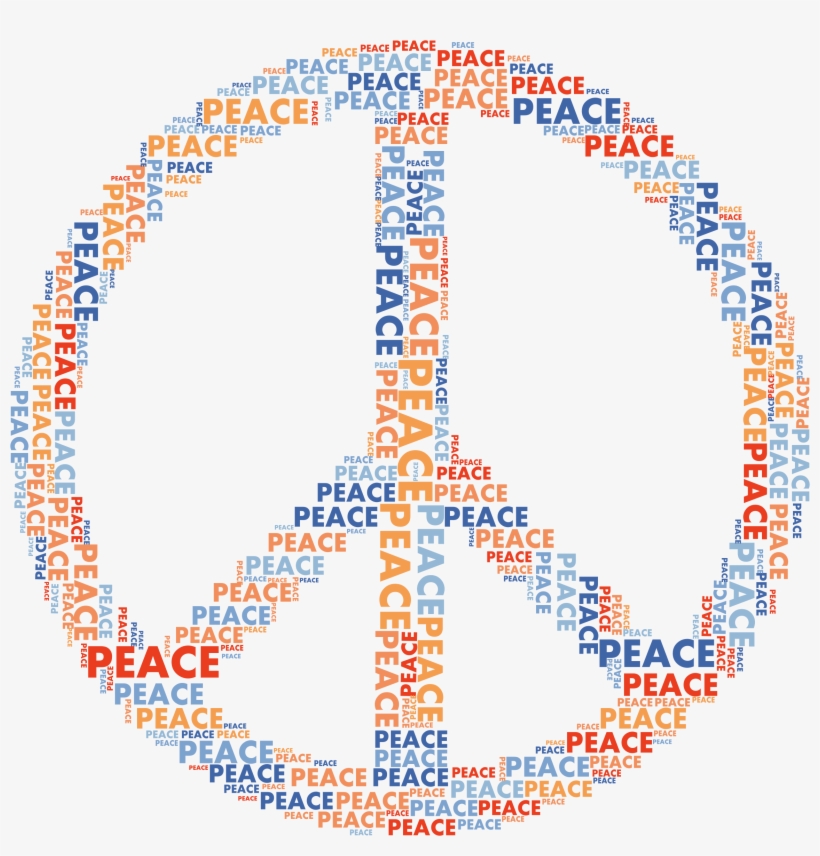 Peace Sign Word Cloud No Background - Transparent Background Peace ...