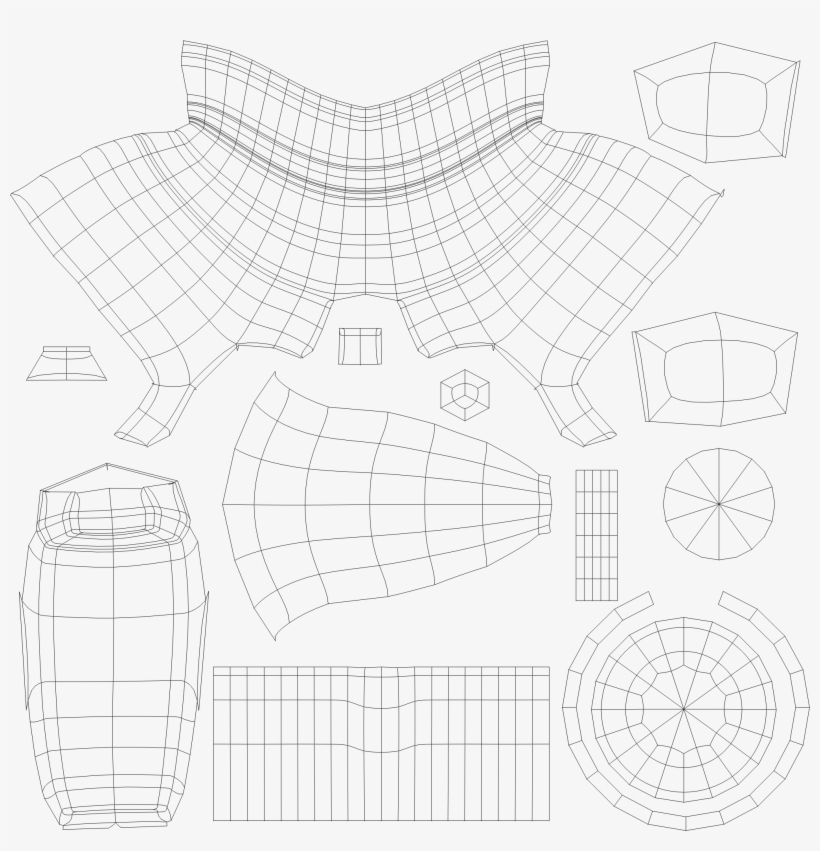 The Uv-map I Made For The Assignment - Sketch - 2048x2048 PNG Download ...