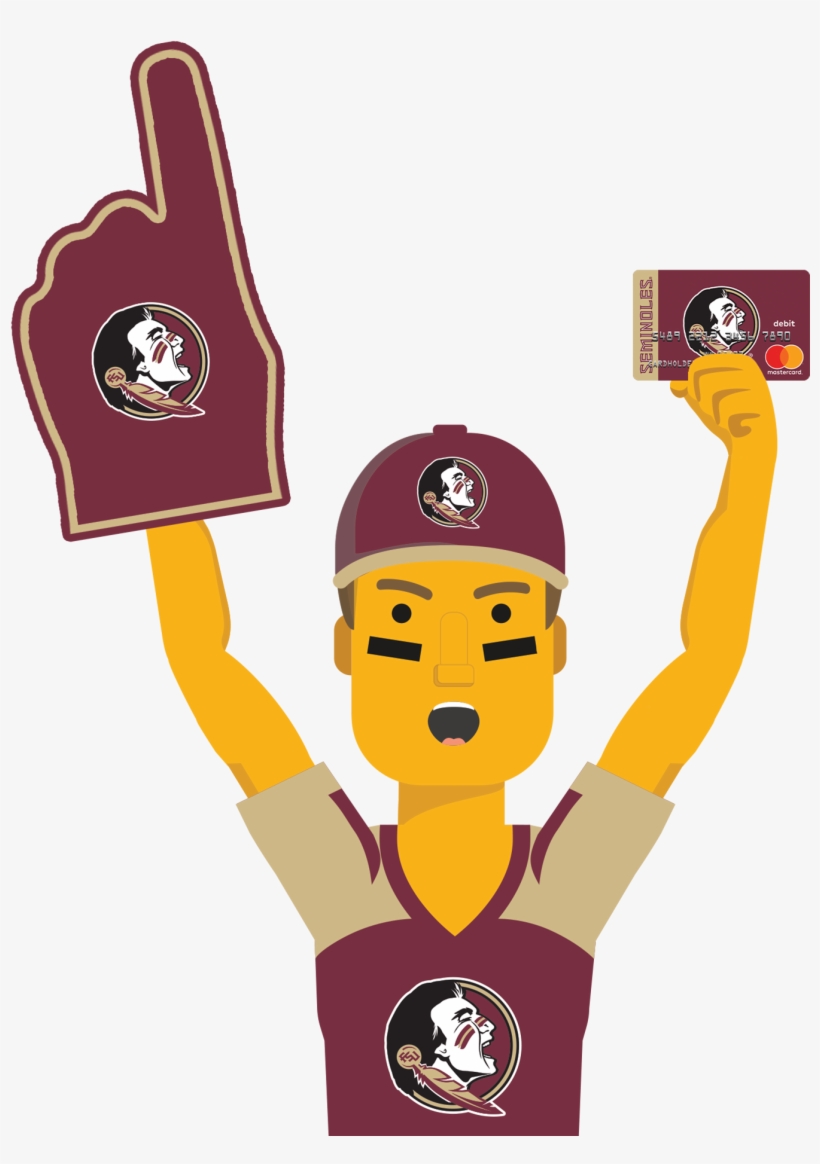 Florida State Ultimate Fan Holding The Florida State - Cartoon ...