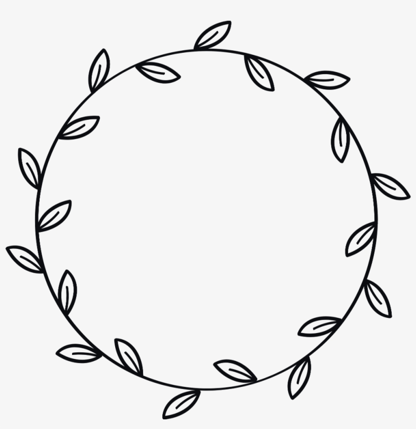 Border Wreath Leaves Leaf Flower Black Ink Outlined - Instagram ...