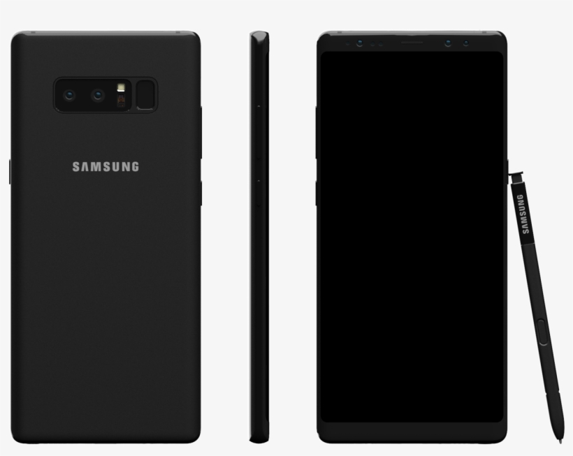 Samsung Galaxy Note8 Skin Midnight Black - Smartphone - 2000x1200 PNG ...