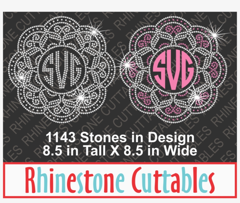 Rhinestone Circle Monogram Frame Svg Cut File - Graphic Design ...