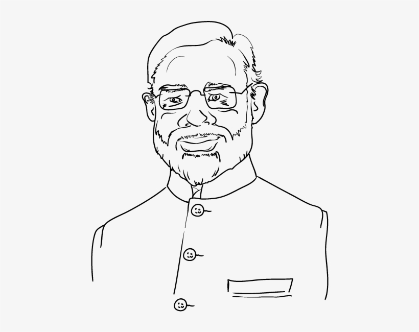 Download Transparent Narendra Modi - Subhashchandra Bose Colour Outline ...