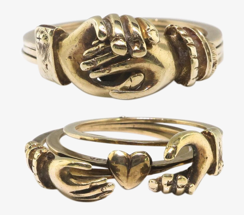 Ruby Lane - Rare Antique Gimmel Ring - 692x692 PNG Download - PNGkit