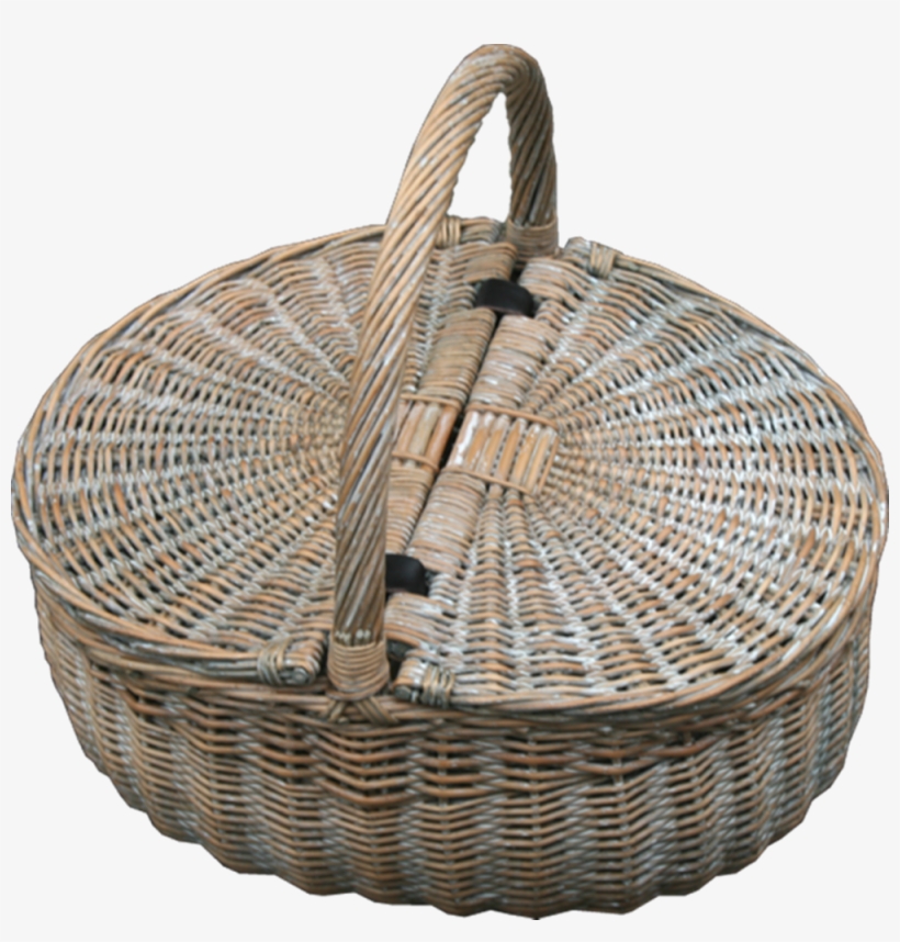 Full Buff Willow In A Wash Finish, Double Lidded Basket - Picnic Basket ...