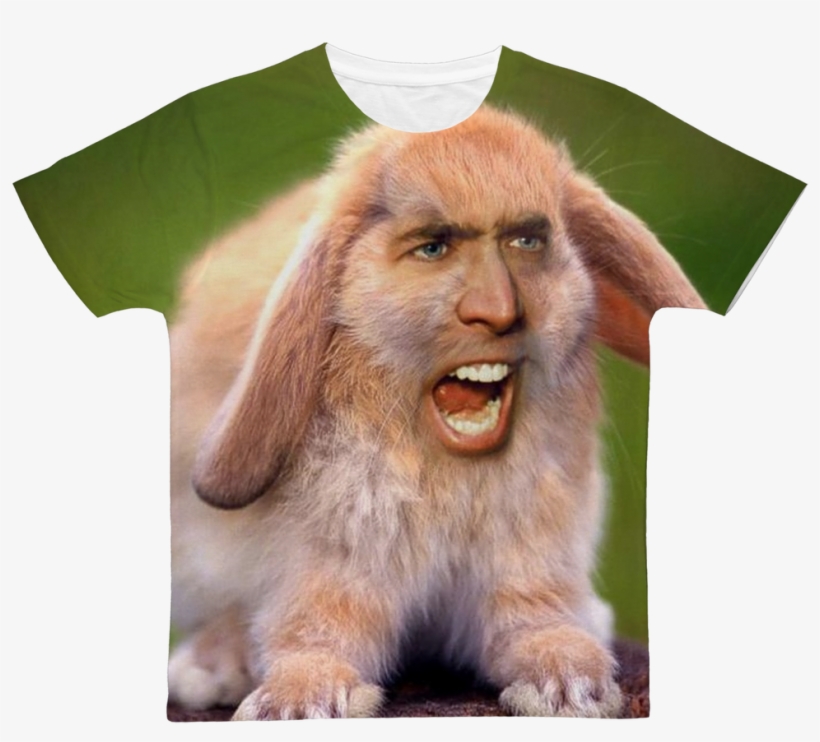 Nicolas Cage As A Rabbit Classic Sublimation Adult - Nicolas Cage Bunny ...