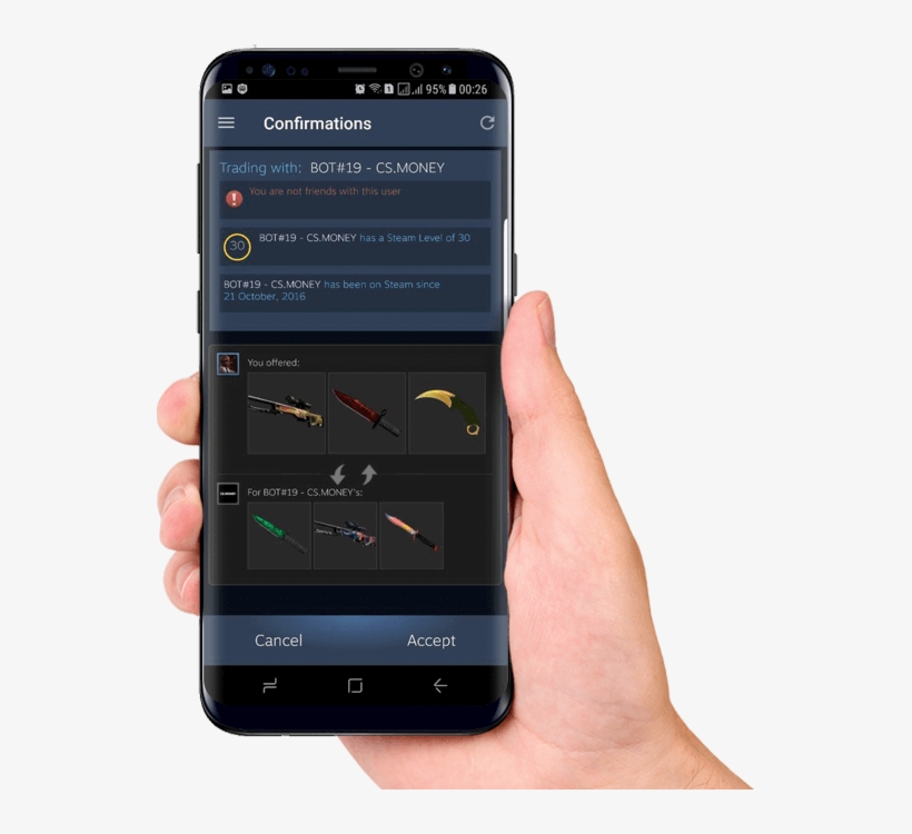 Accept The Trade Using Steam Mobile Authenticator And - Smartphone ...