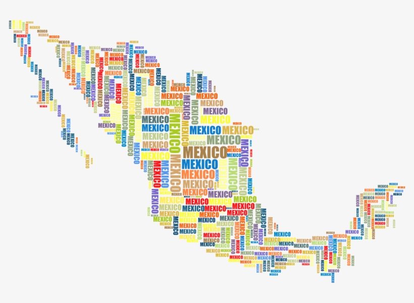 Download Transparent Mexico Map Word Cloud - Map - PNGkit