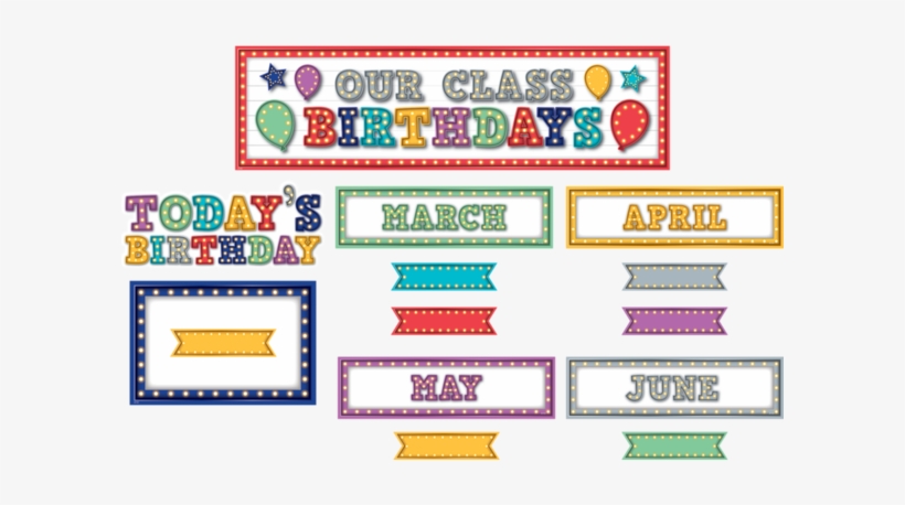 Marquee Our Class Birthdays Mini Display Set - Students Birthday ...