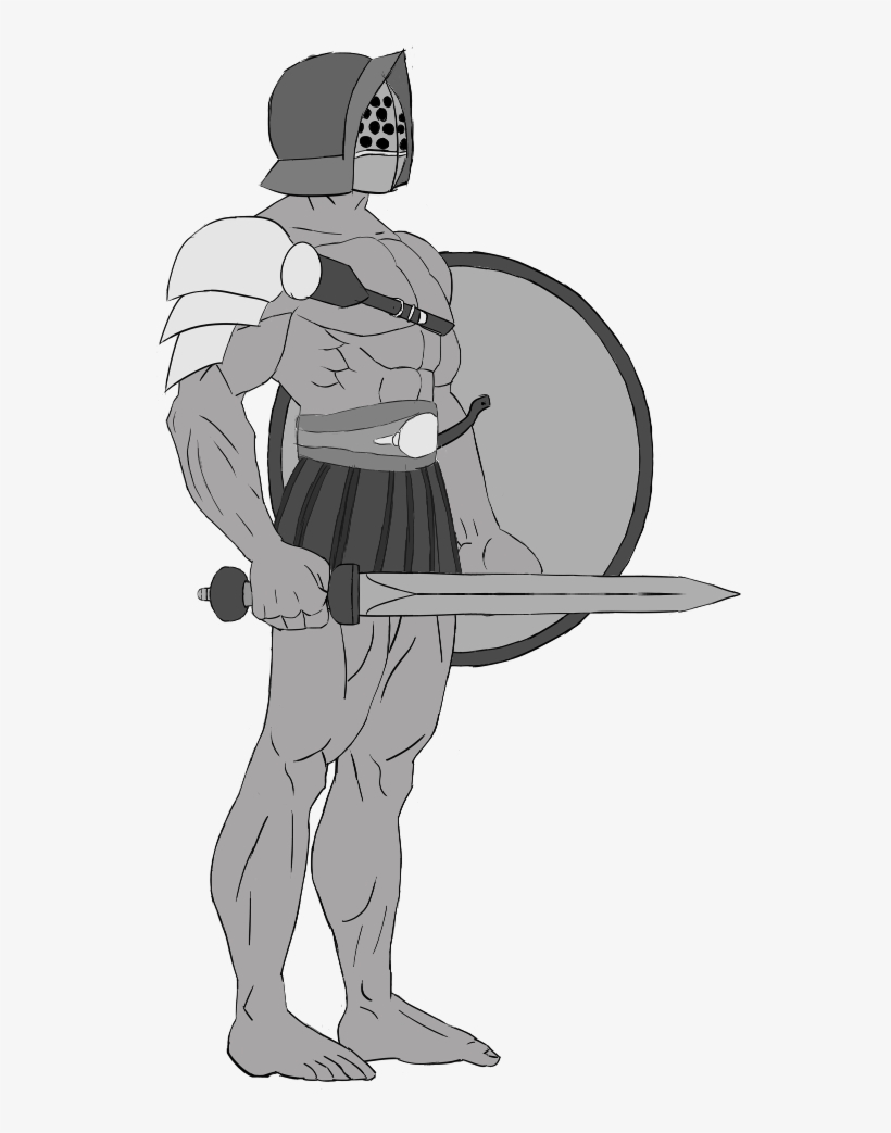 Gladiator - Cartoon - 667x1000 PNG Download - PNGkit