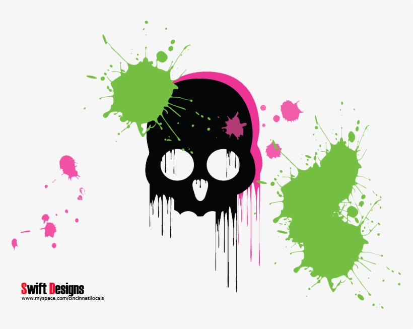 Skull Paint Splatter - Paint Splatter Skull - 774x573 PNG Download - PNGkit