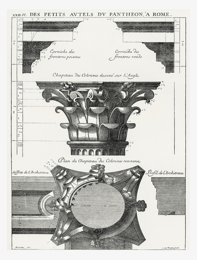 Roman Columns - Pantheon Columns Drawing - 1000x1000 PNG Download - PNGkit