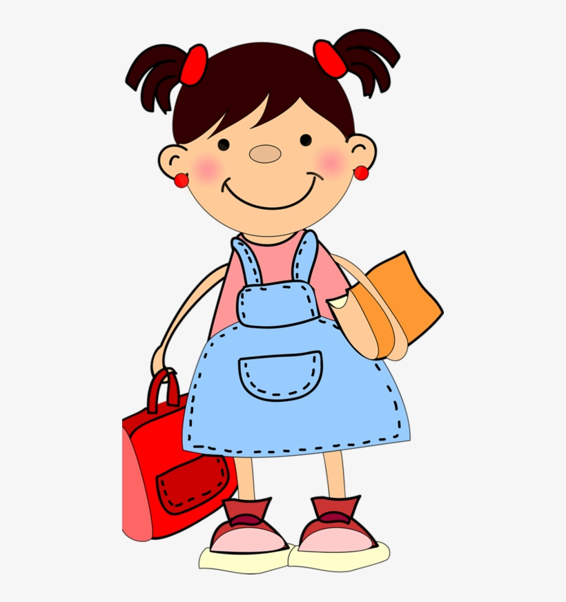 Little Girl Clipart Student - School Girl Clipart Png - 466x800 PNG ...