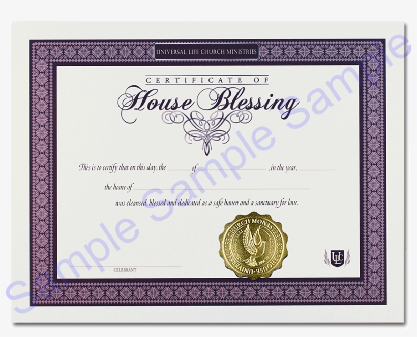 Home Blessing Certificate - Certificate Of House Blessing - 1000x750 ...