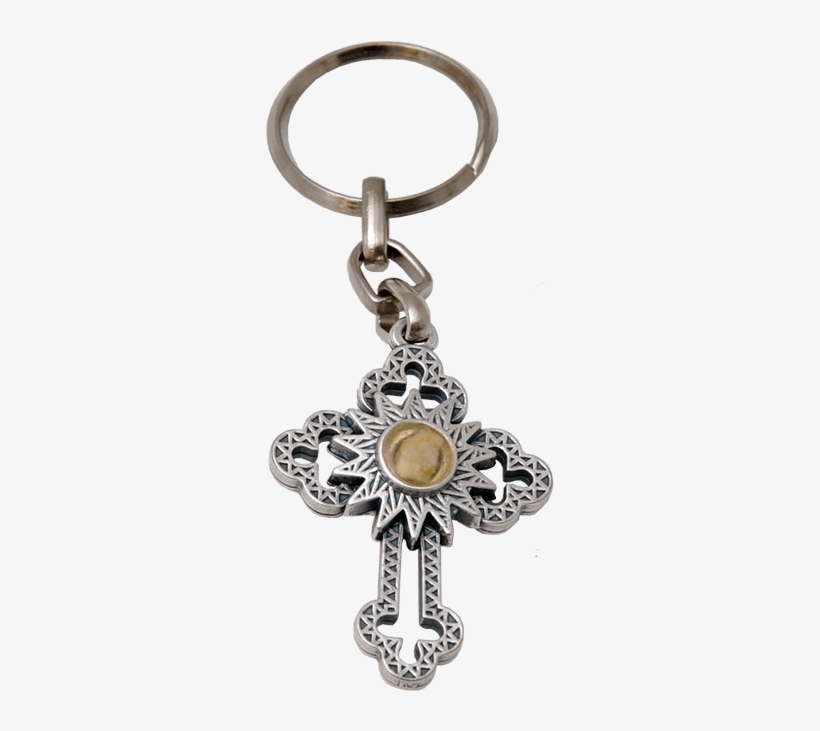Metal Keyring In The Graceful Shape Of The Budded Cross - Keychain ...
